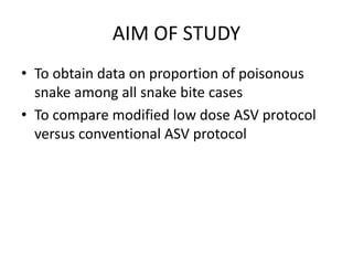 Snake bite - ASV Protocols and Management - Antisnake Venom | PPTX