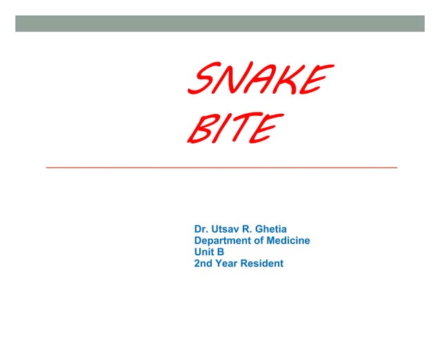 Snake bite | PDF
