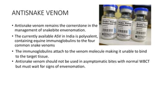 SNAKEBITE.pptx | First Aid | Injuries