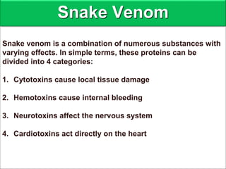 "Venomous Encounters: Understanding the Physiology, Treatment, and ...