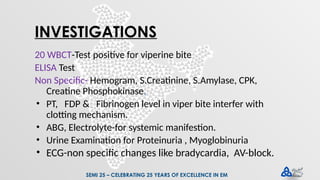 SNAKE BITE - types and management profile | PPT
