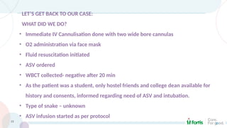 SNAKE BITE - types and management profile | PPT