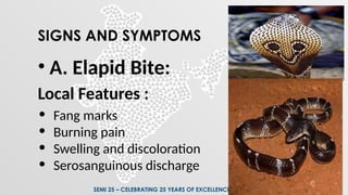 SNAKE BITE - types and management profile | PPT