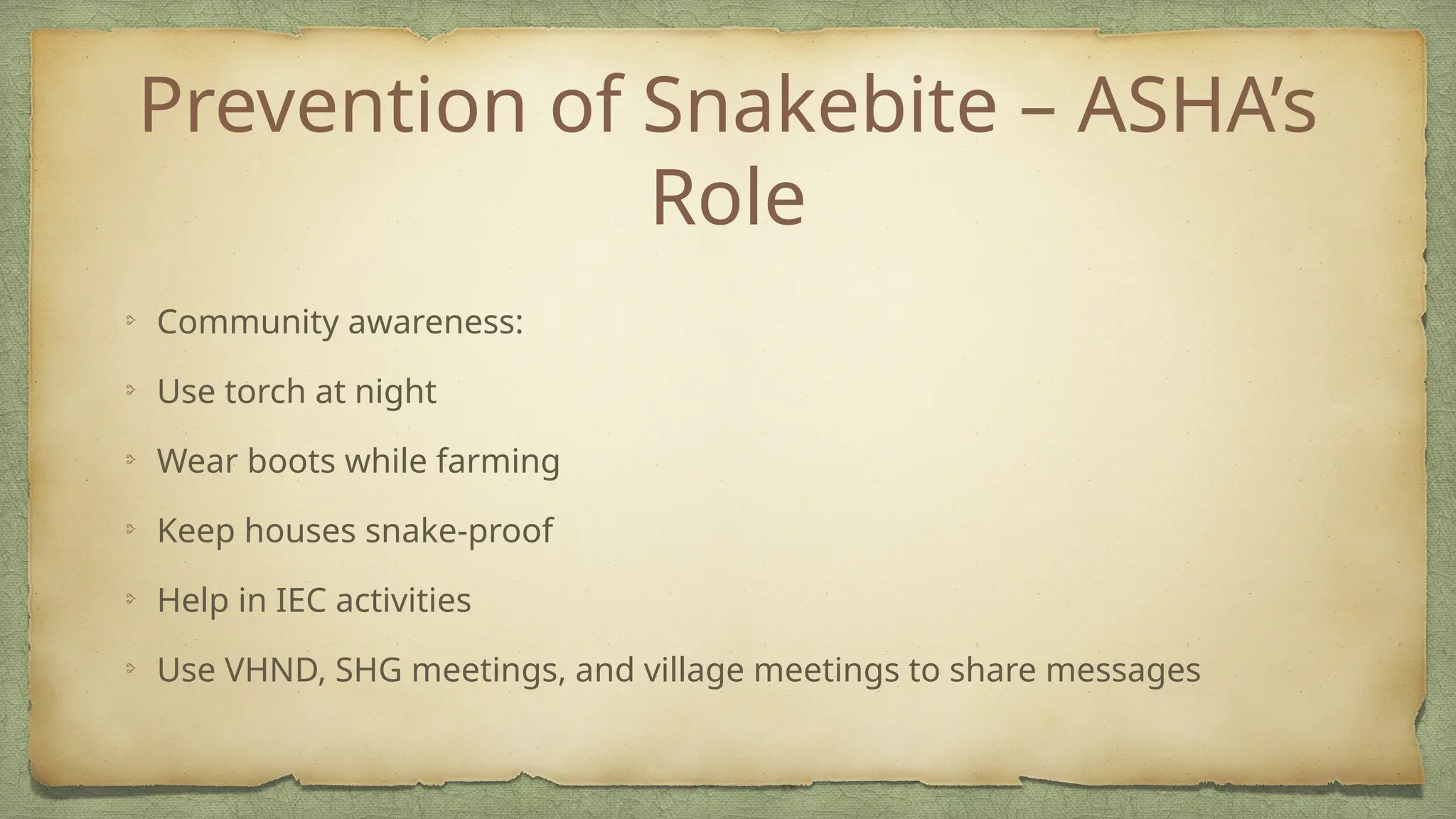 Snake Bite - Training of ASHA Workers .pptx