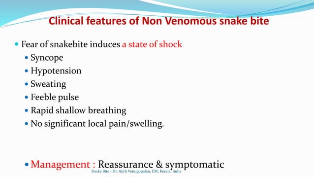 Snake Bite - Evaluation & Management in India - Dr. Ajith Venugopalan ...
