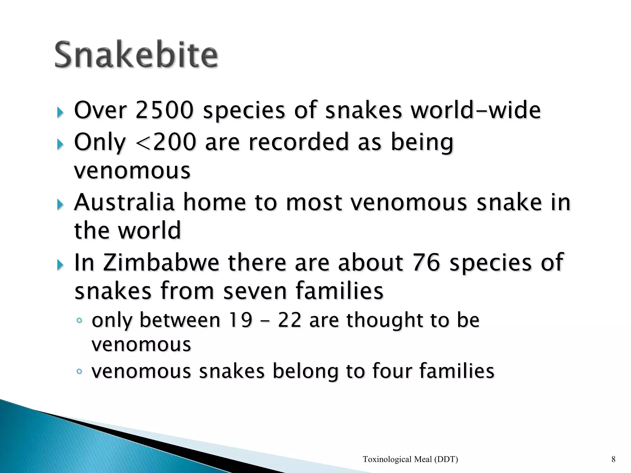 Snakebite in Zimbabwe: Venomous Snakes and Management | PPTX