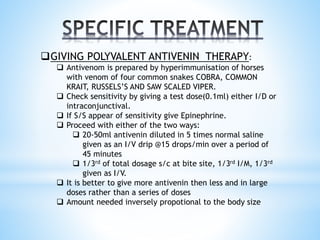 Snake bite and its management | PPTX