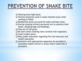 Snake bite and its management | PPTX