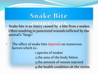 Snake bites and insect stings | PPTX
