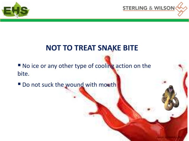 Snake bite first aid & control measures ppt 2 | PPTX