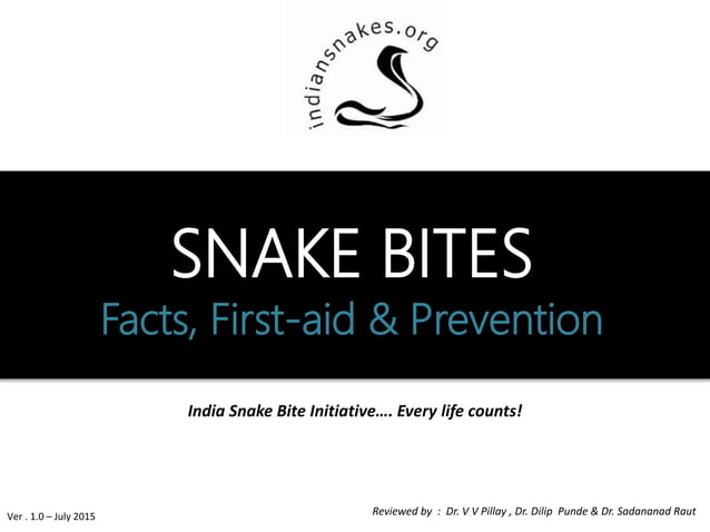 Snake Bite! - Firstaid, Facts & Prevention | PPSX | First Aid | Injuries