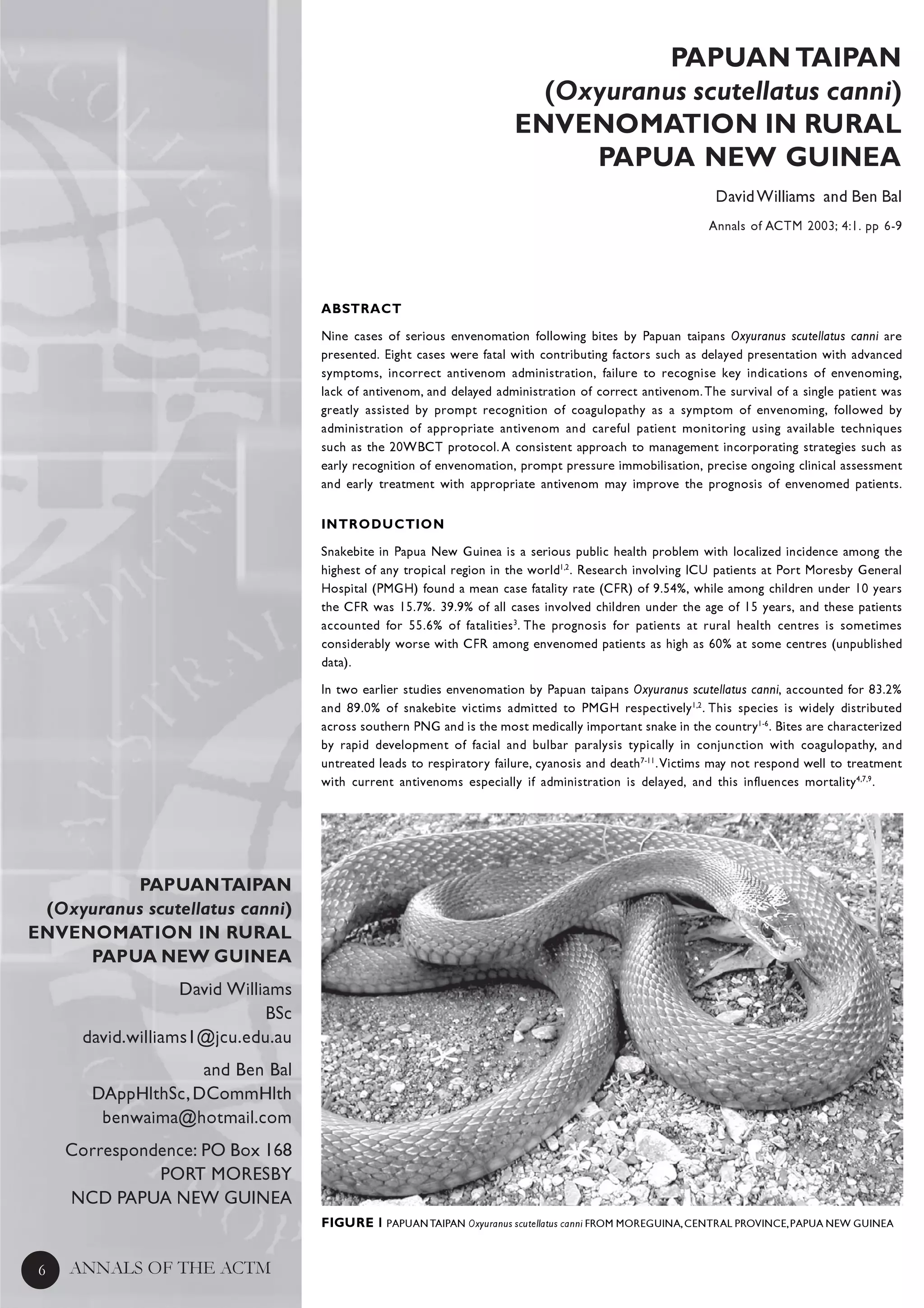 Snake Bite Journal Case Histories | PDF