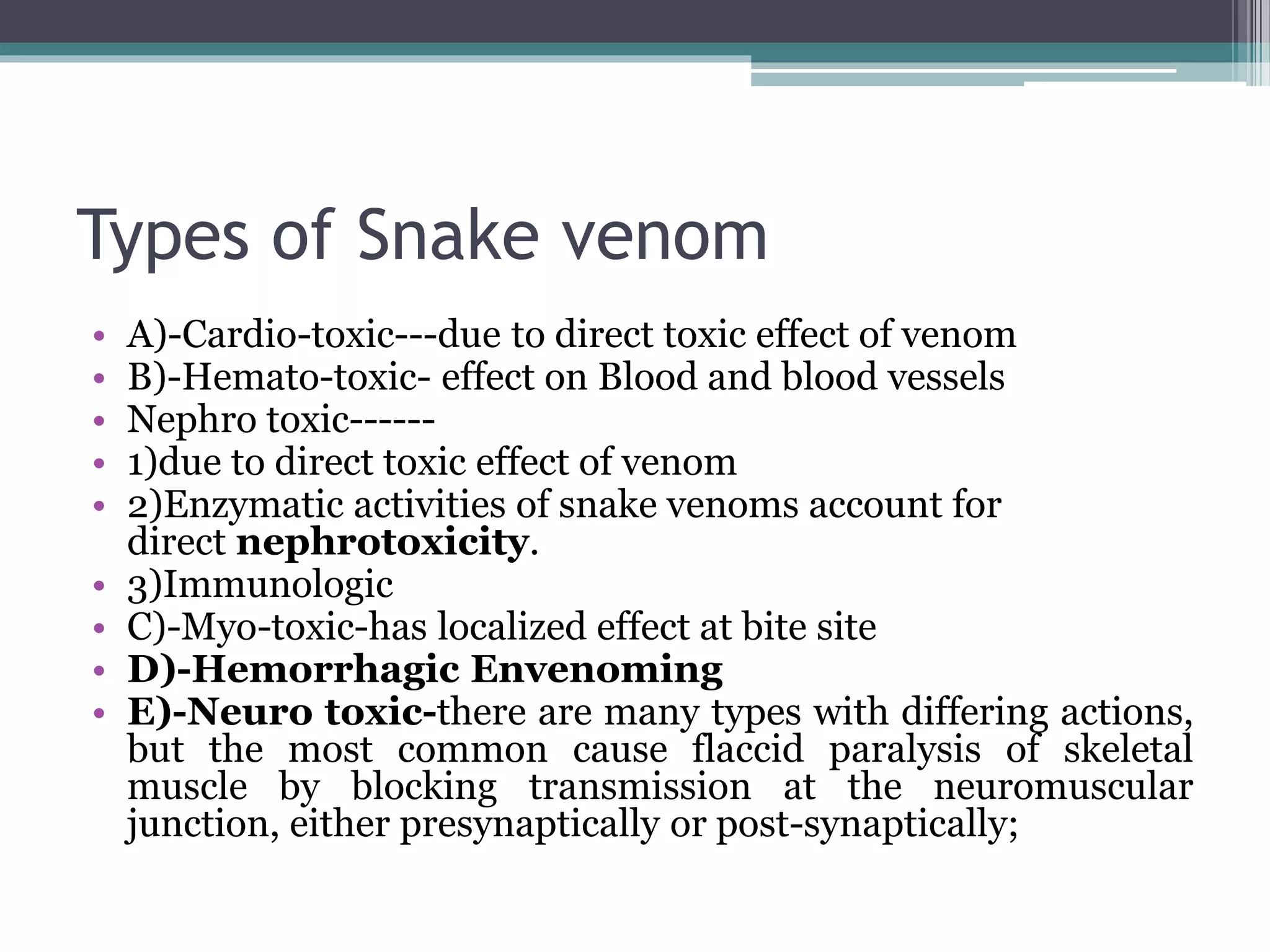 Snake bite management | PPTX