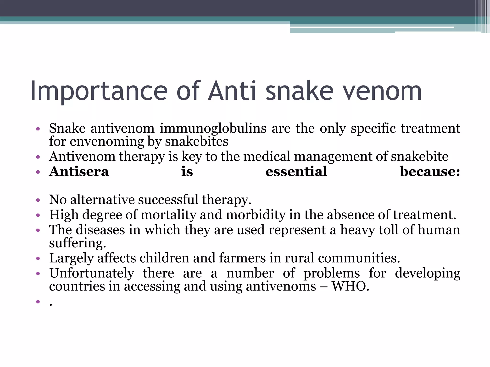 Snake bite management | PPTX