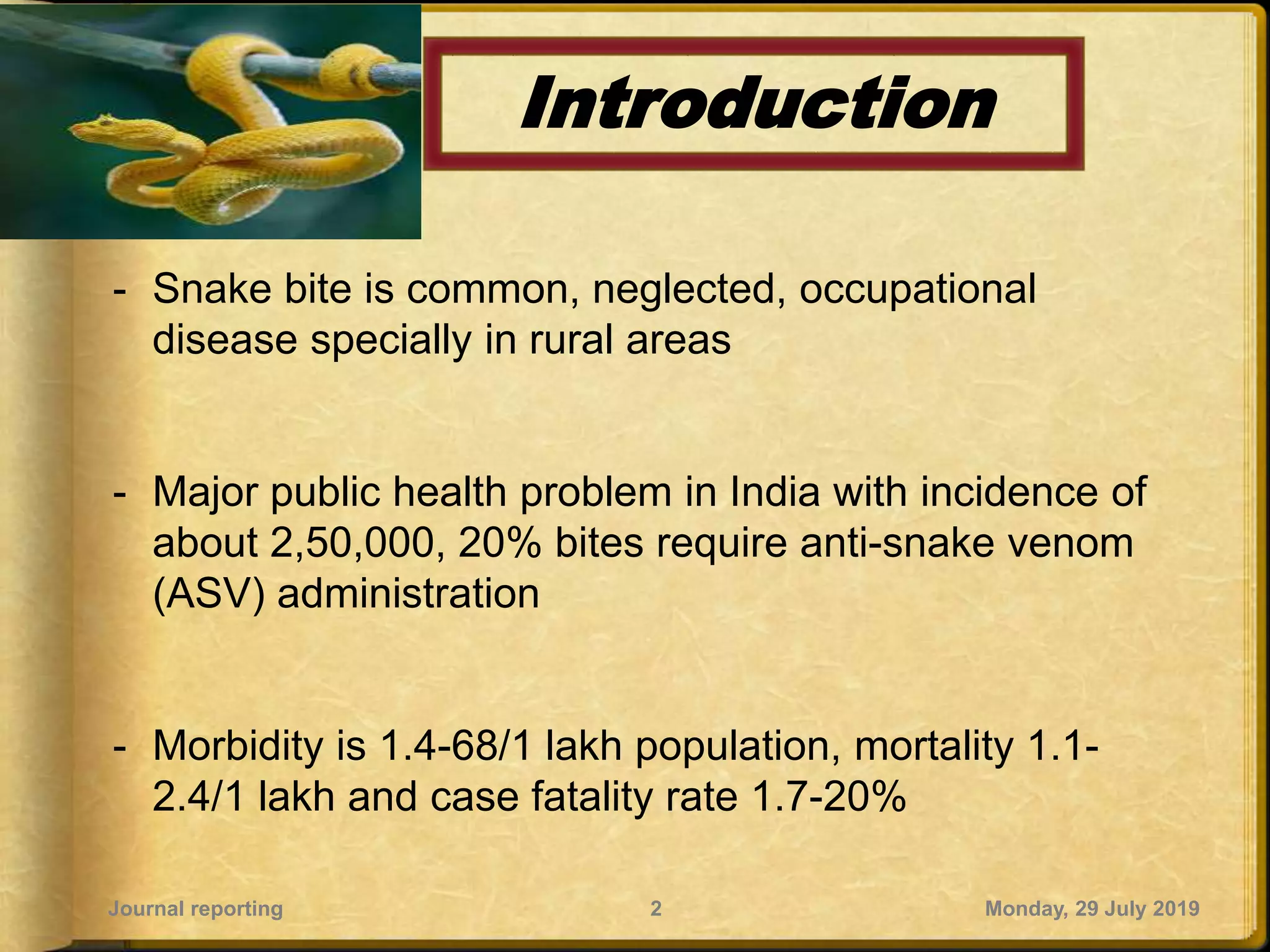 Snake bite management | PPTX