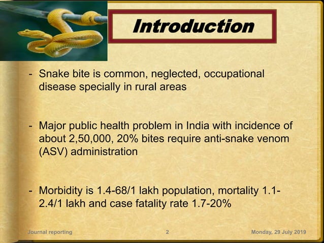 Snake bite management | PPTX