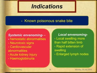 Snake bite management | PPTX