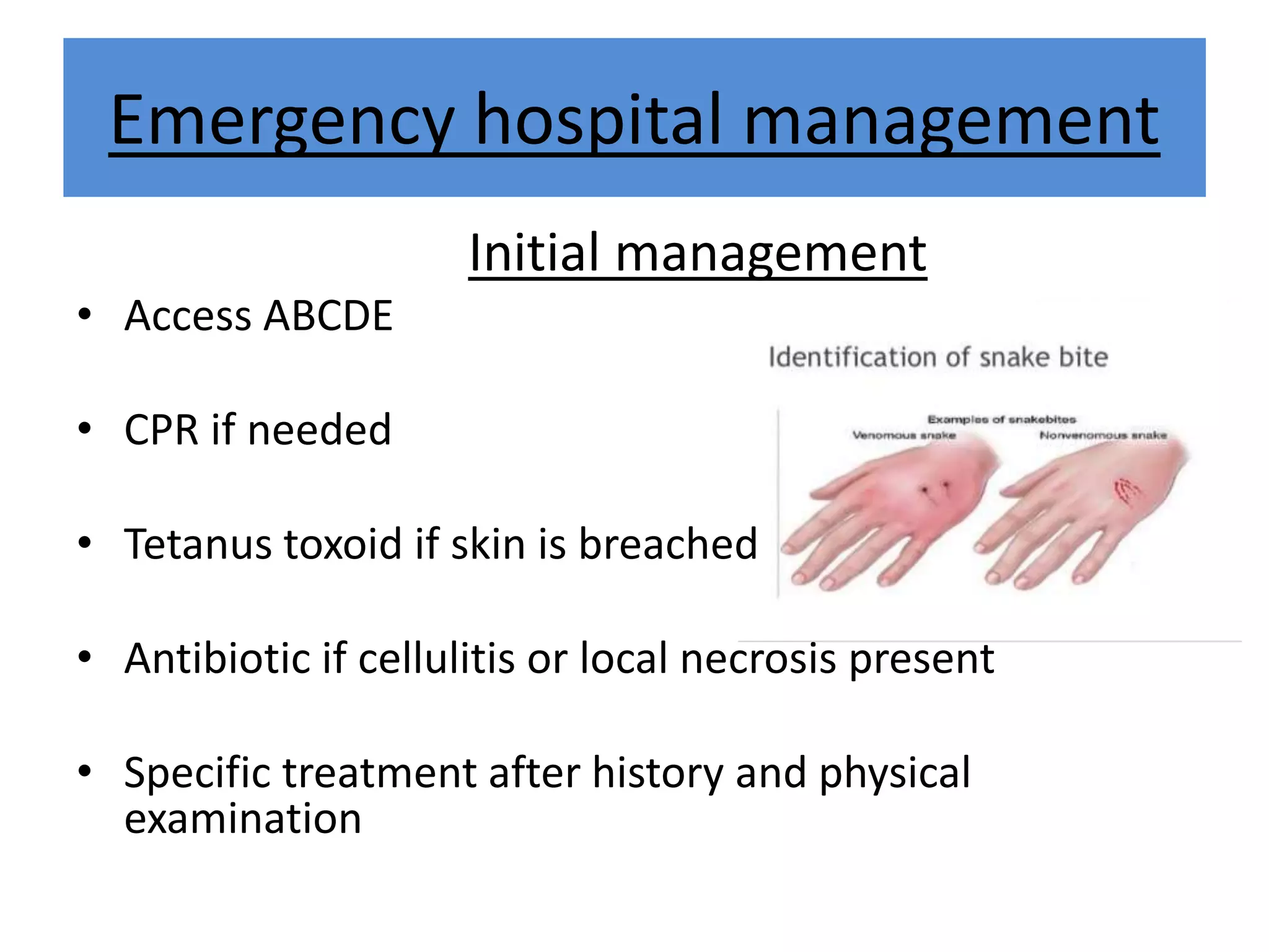 Snake bite management in India | PPTX