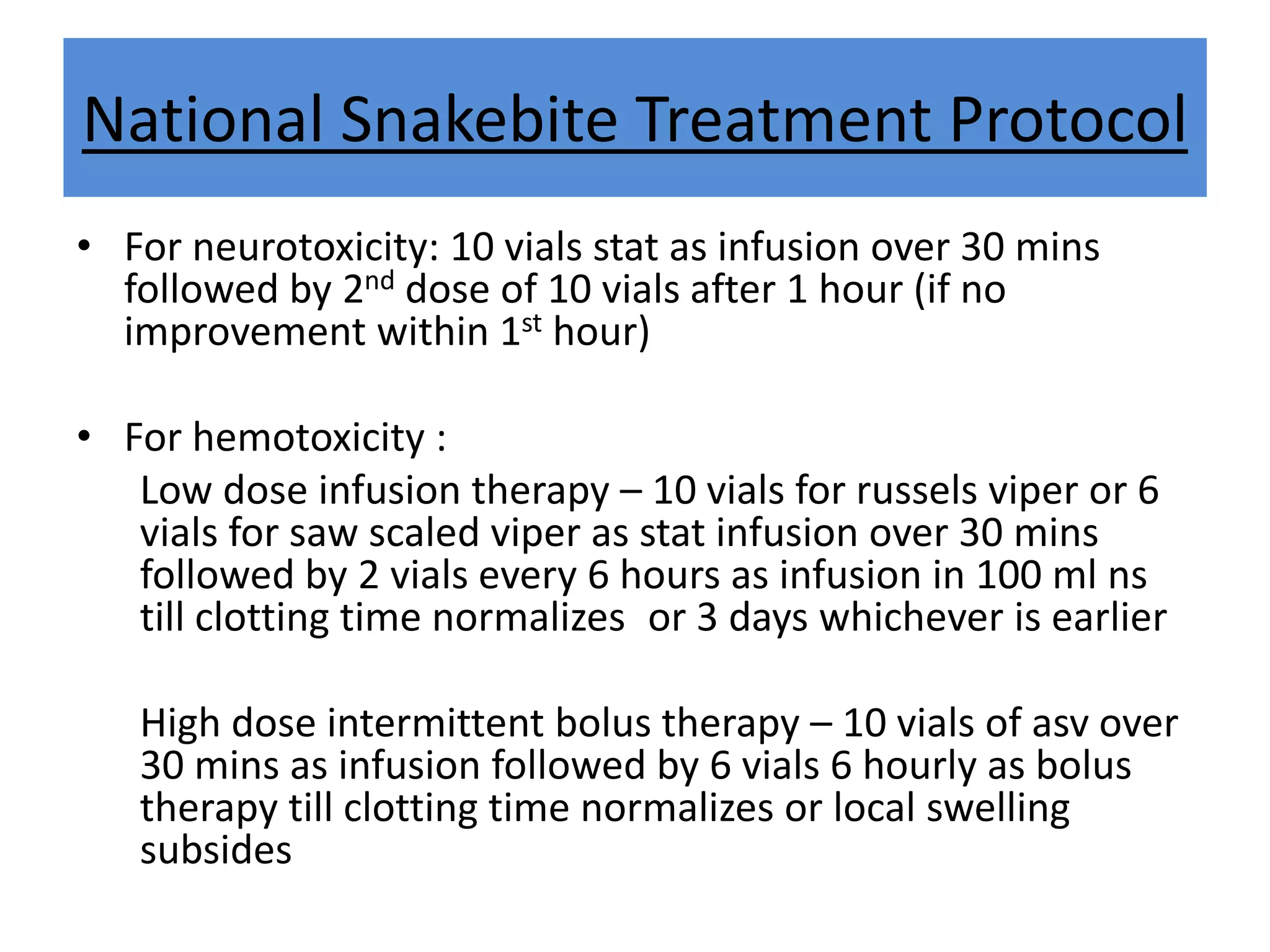Snake bite management in India | PPTX