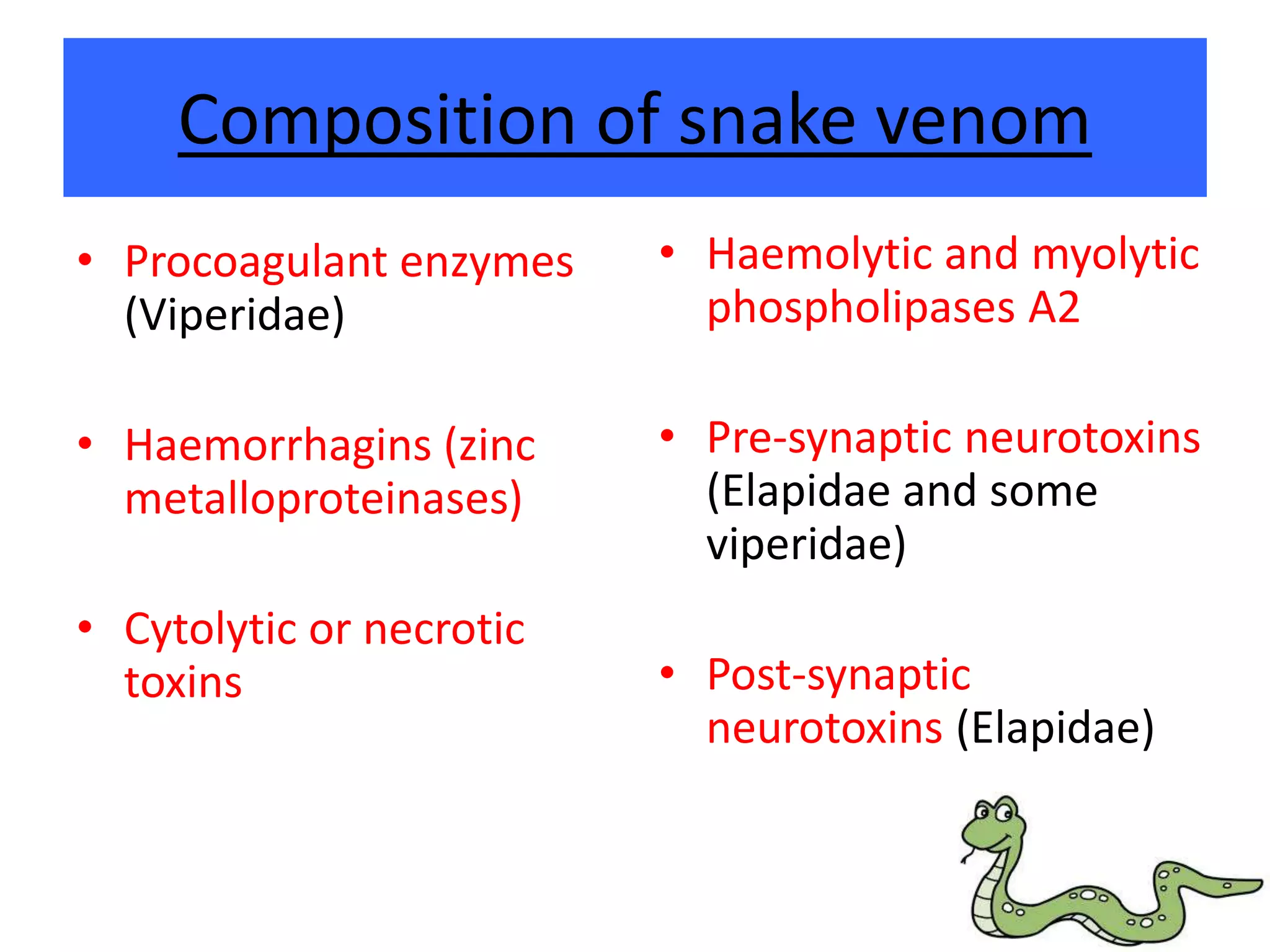 Snake bite management in India | PPTX