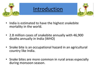 Snake bite management in India | PPTX