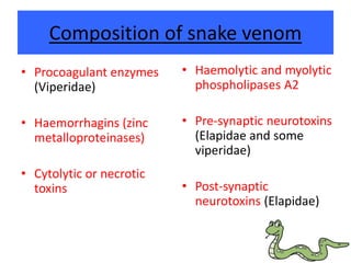 Snake bite management in India | PPTX