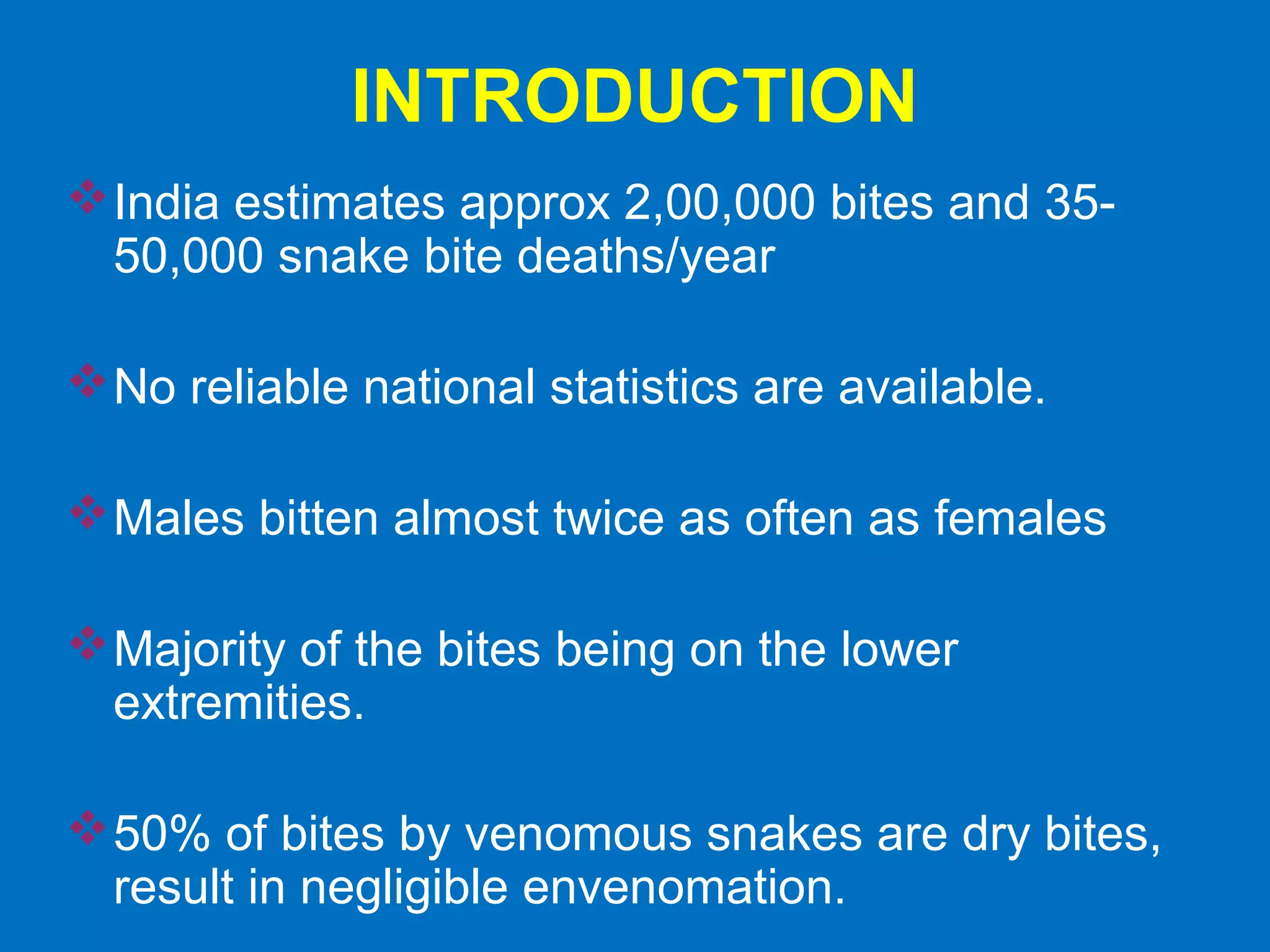 "Snake Bite Management in Indian Context" by Dr Subhash Ranjan NM,VSM | PPT