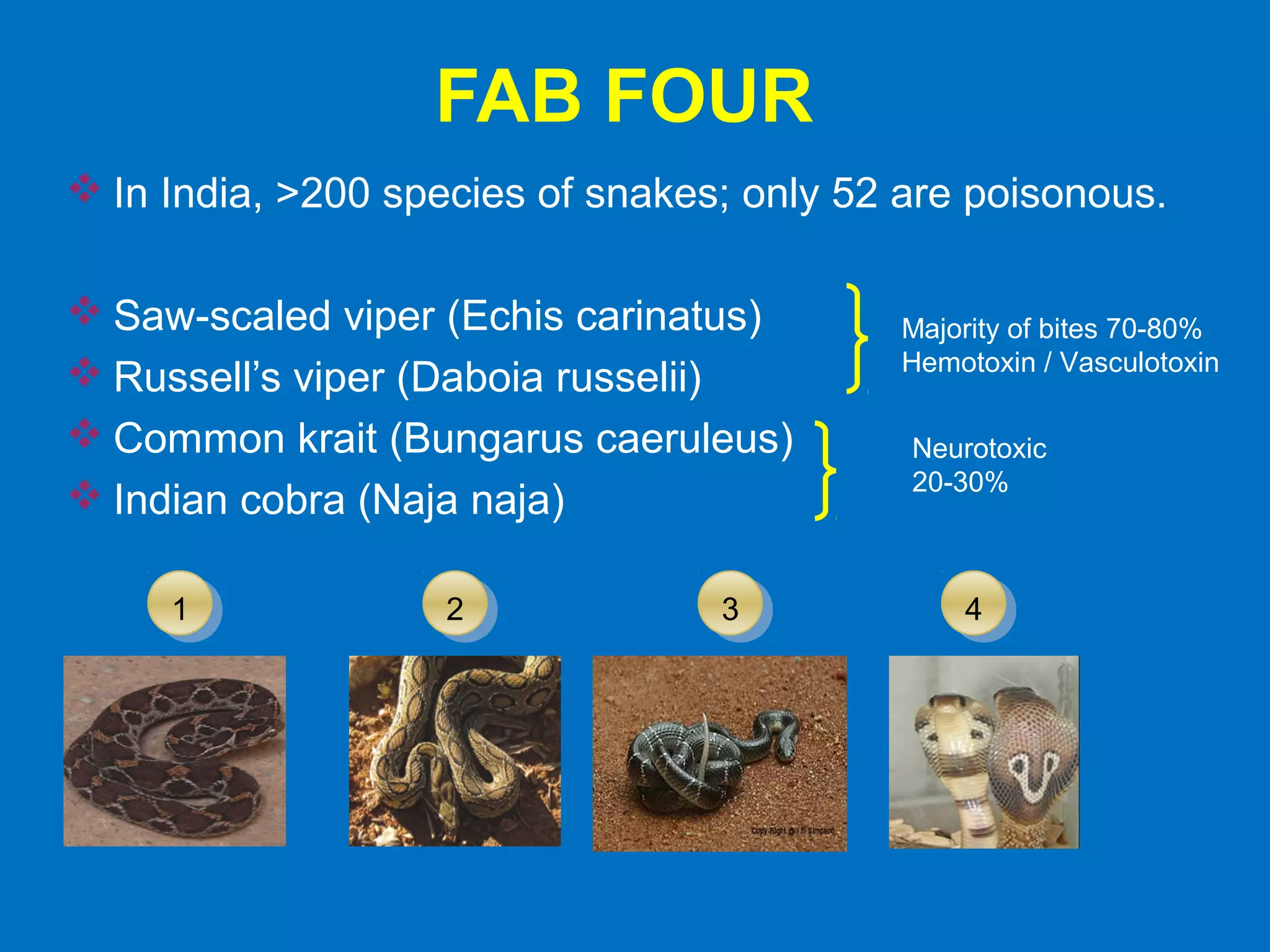 "Snake Bite Management in Indian Context" by Dr Subhash Ranjan NM,VSM | PPT