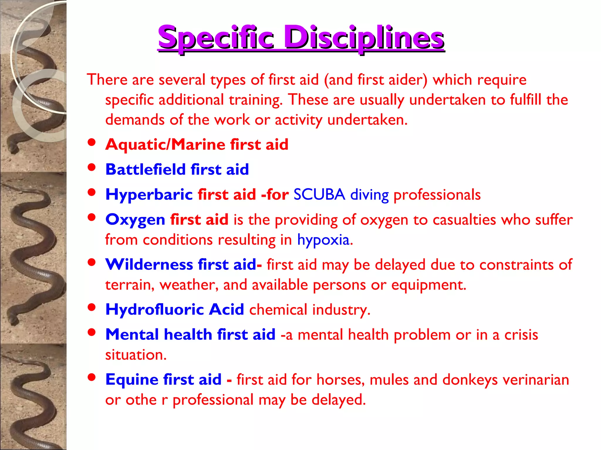 First aid on snake bite | PPT