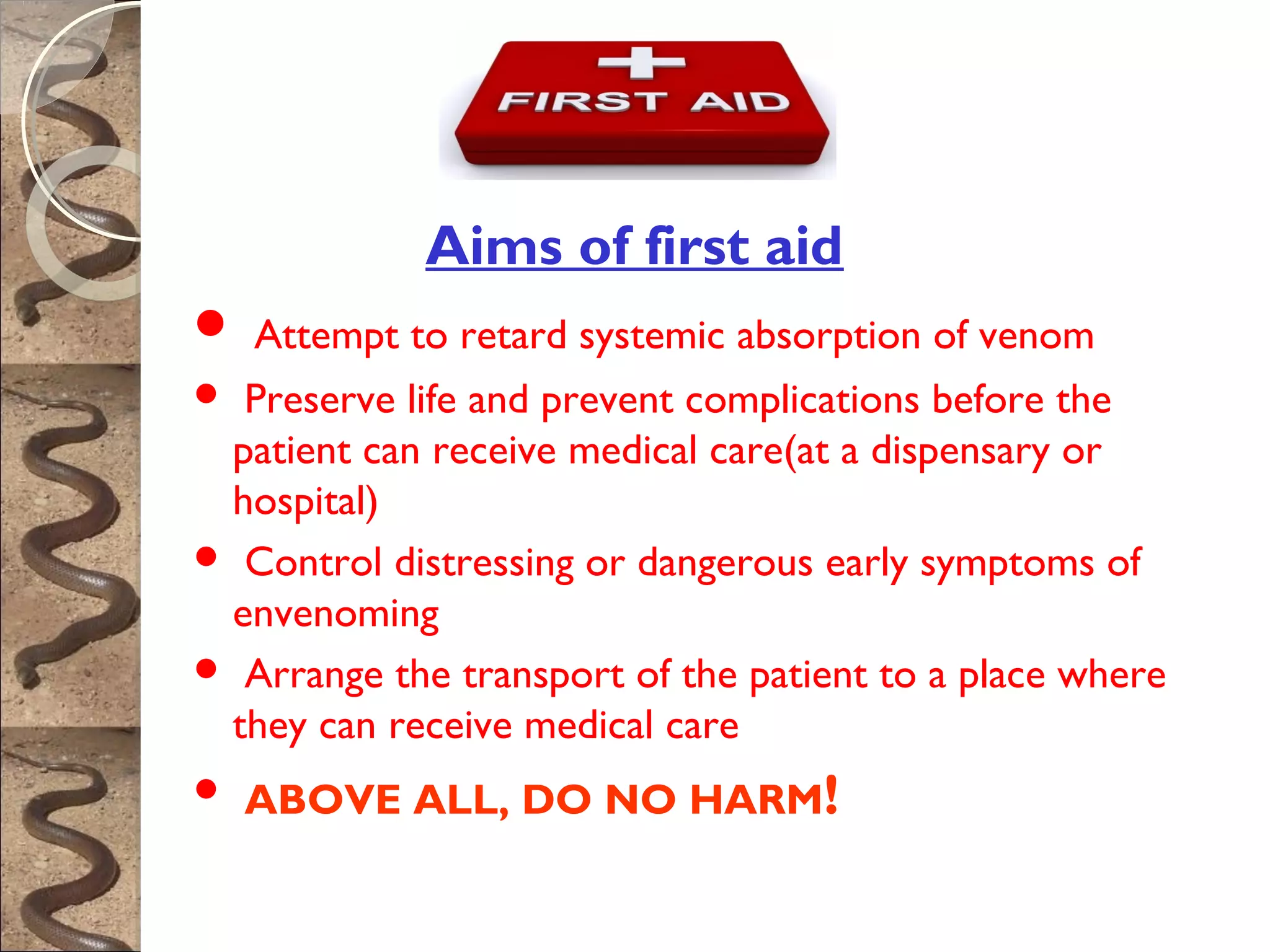 First aid on snake bite | PPT