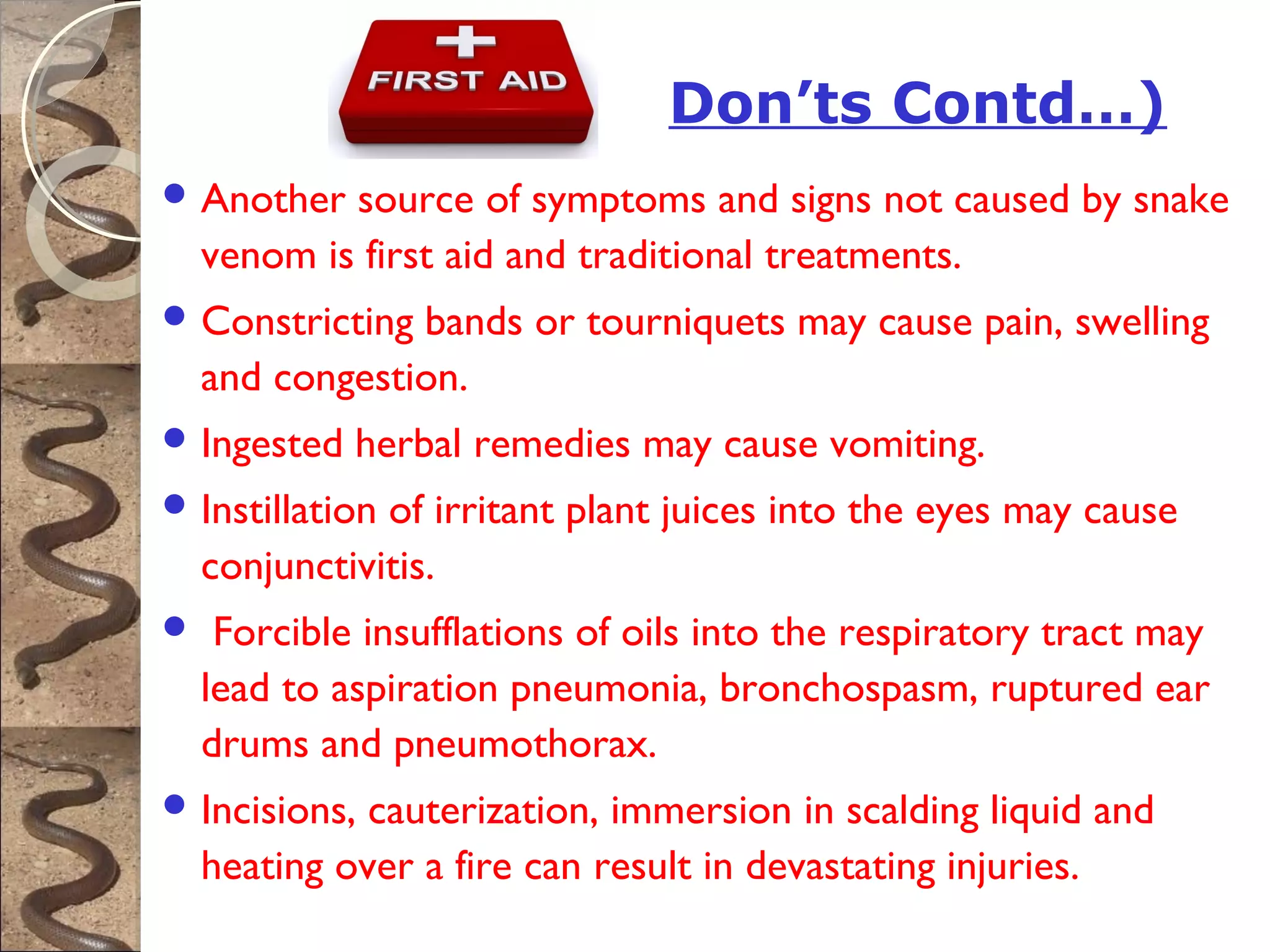 First aid on snake bite | PPT