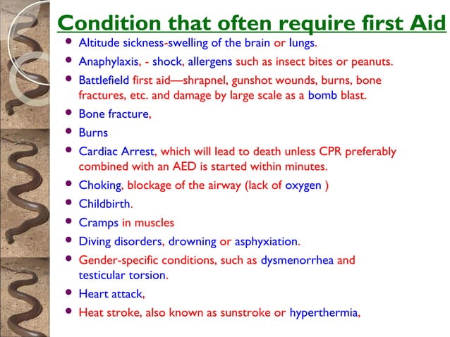 First aid on snake bite | PPT