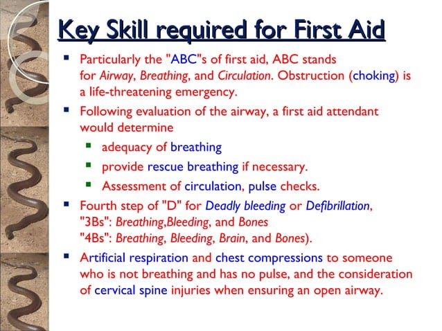 First aid on snake bite | PPT