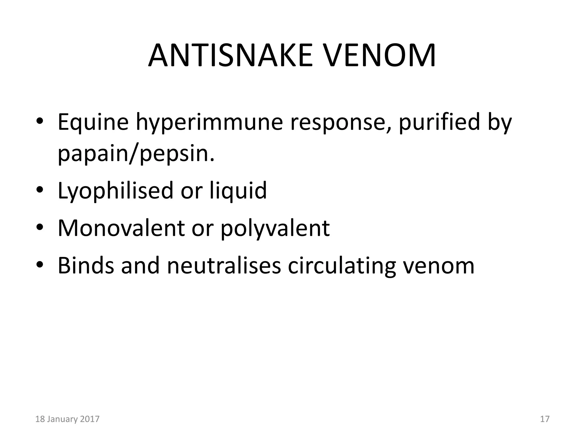 Snake bite protocol | PPT