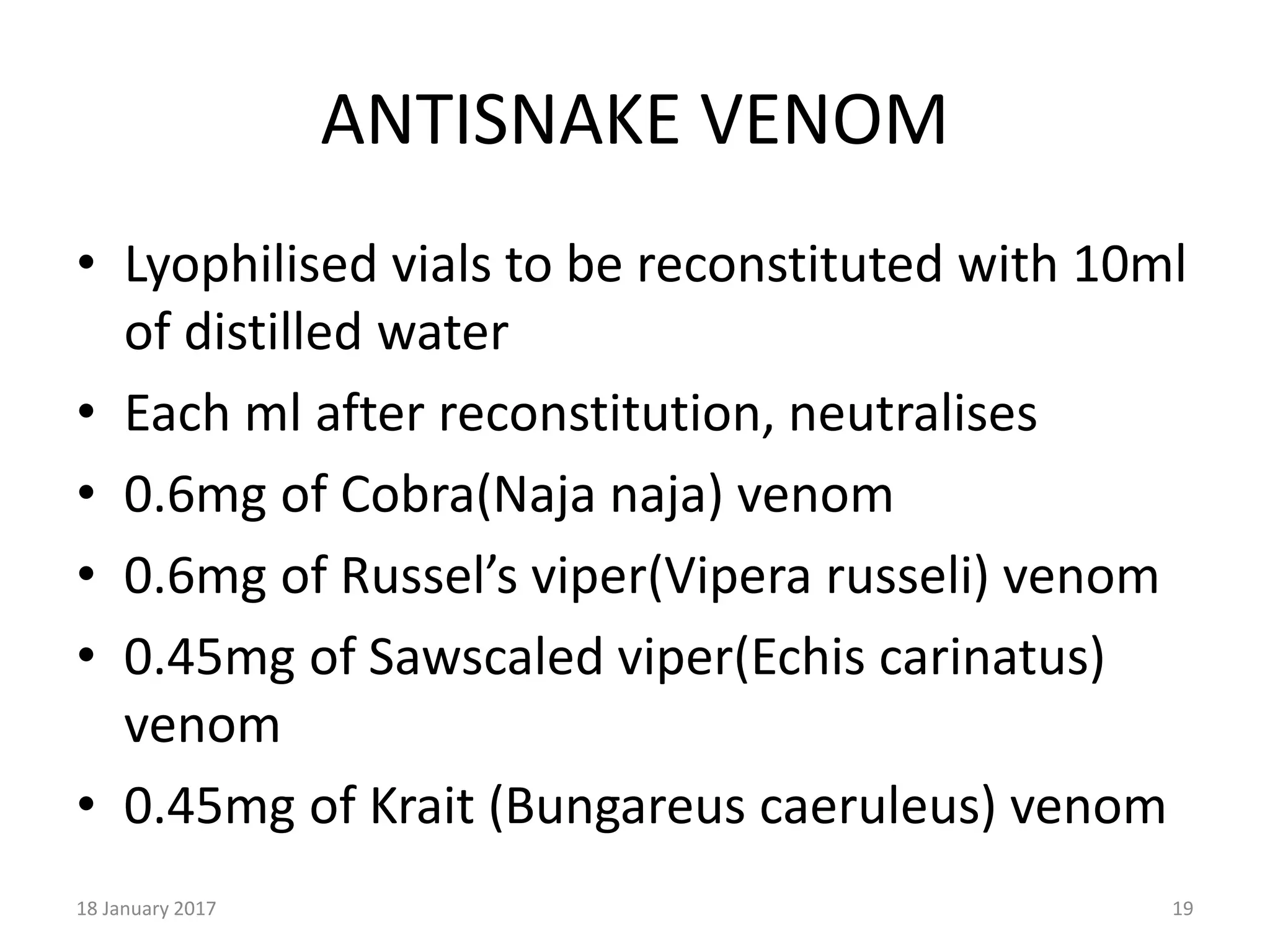 Snake bite protocol | PPT