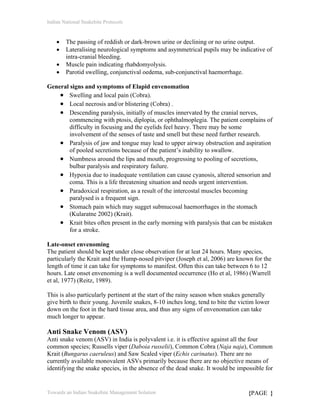 Snakebite protocol india_2007 | PDF | First Aid | Injuries