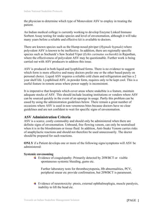 Snakebite protocol india_2007 | PDF