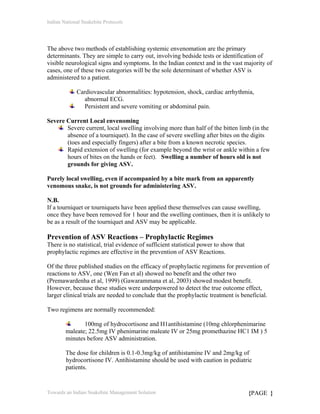 Snakebite protocol india_2007 | PDF | First Aid | Injuries