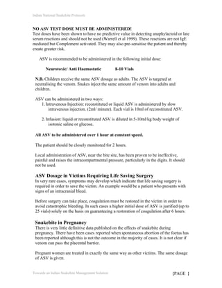 Snakebite protocol india_2007 | PDF | First Aid | Injuries