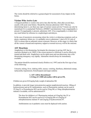 Snakebite protocol india_2007 | PDF | First Aid | Injuries