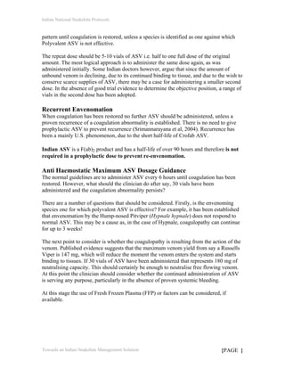 Snakebite protocol india_2007 | PDF | First Aid | Injuries