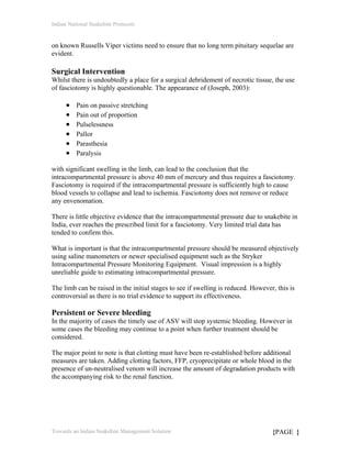 Snakebite protocol india_2007 | PDF | First Aid | Injuries