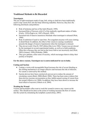 Snakebite protocol india_2007 | PDF | First Aid | Injuries