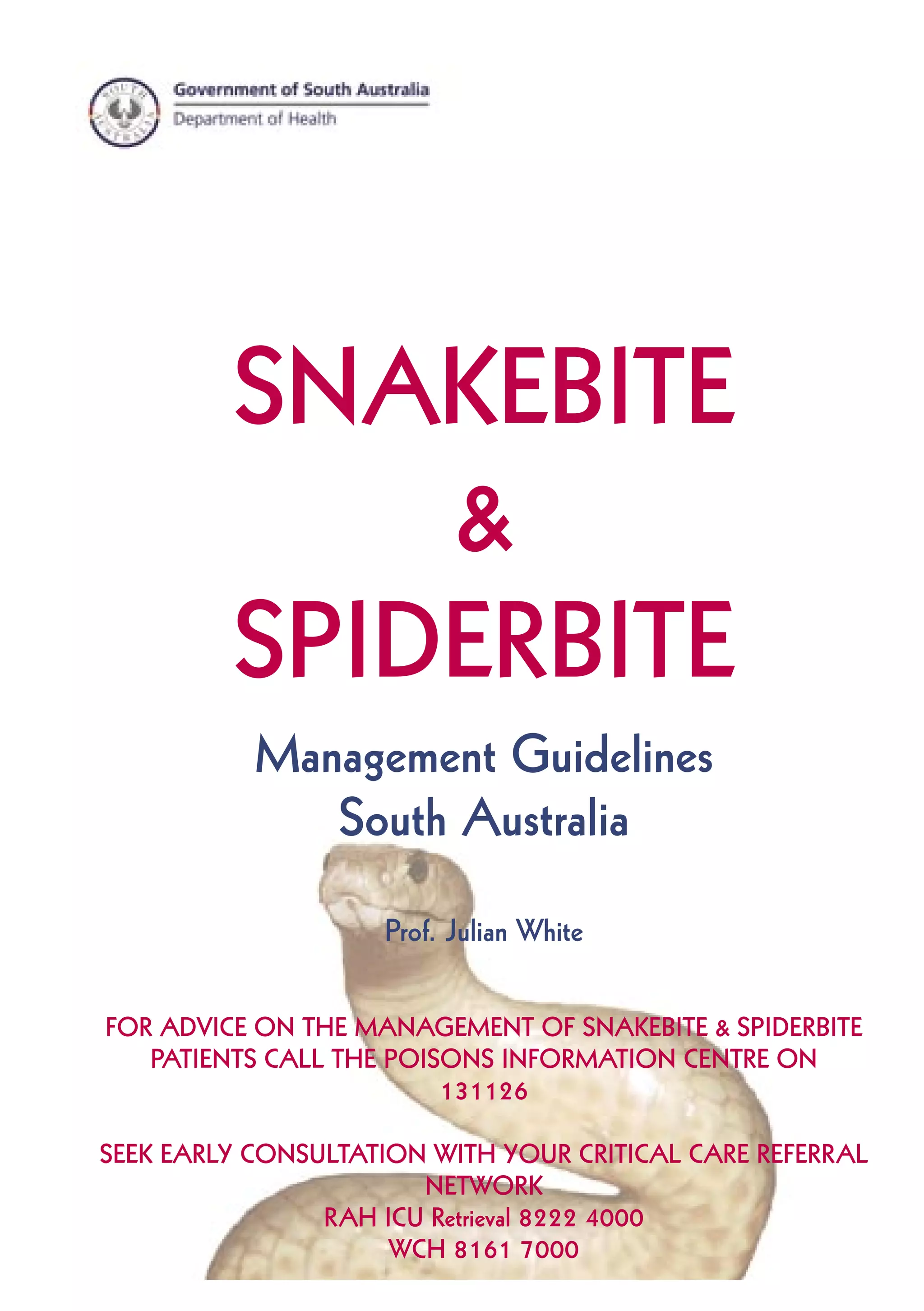 Snakebite spiderbiteguidelinessa sa-health08(1) | PDF