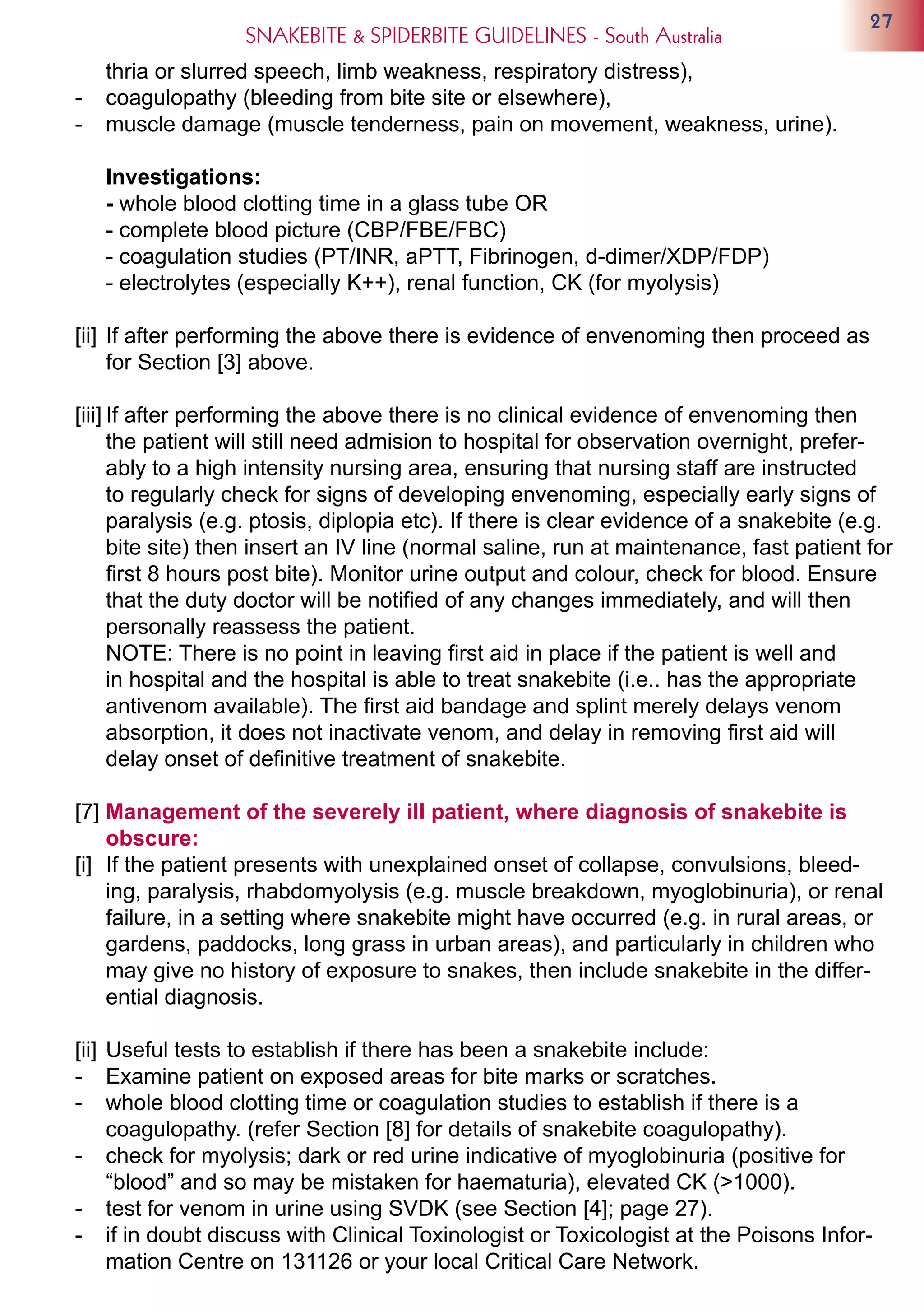 Snakebite spiderbiteguidelinessa sa-health08(1) | PDF