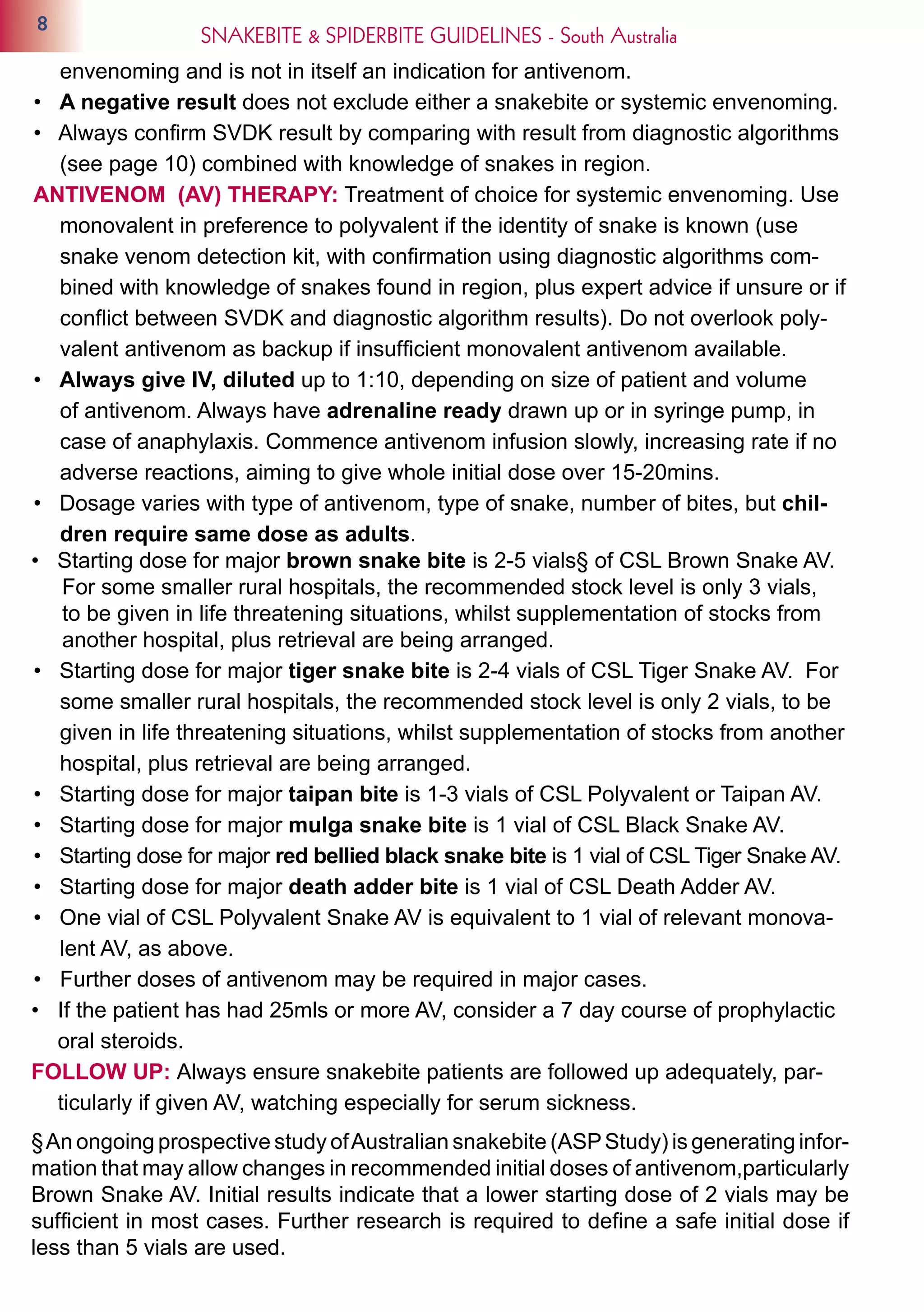 Snakebite spiderbiteguidelinessa sa-health08(1) | PDF