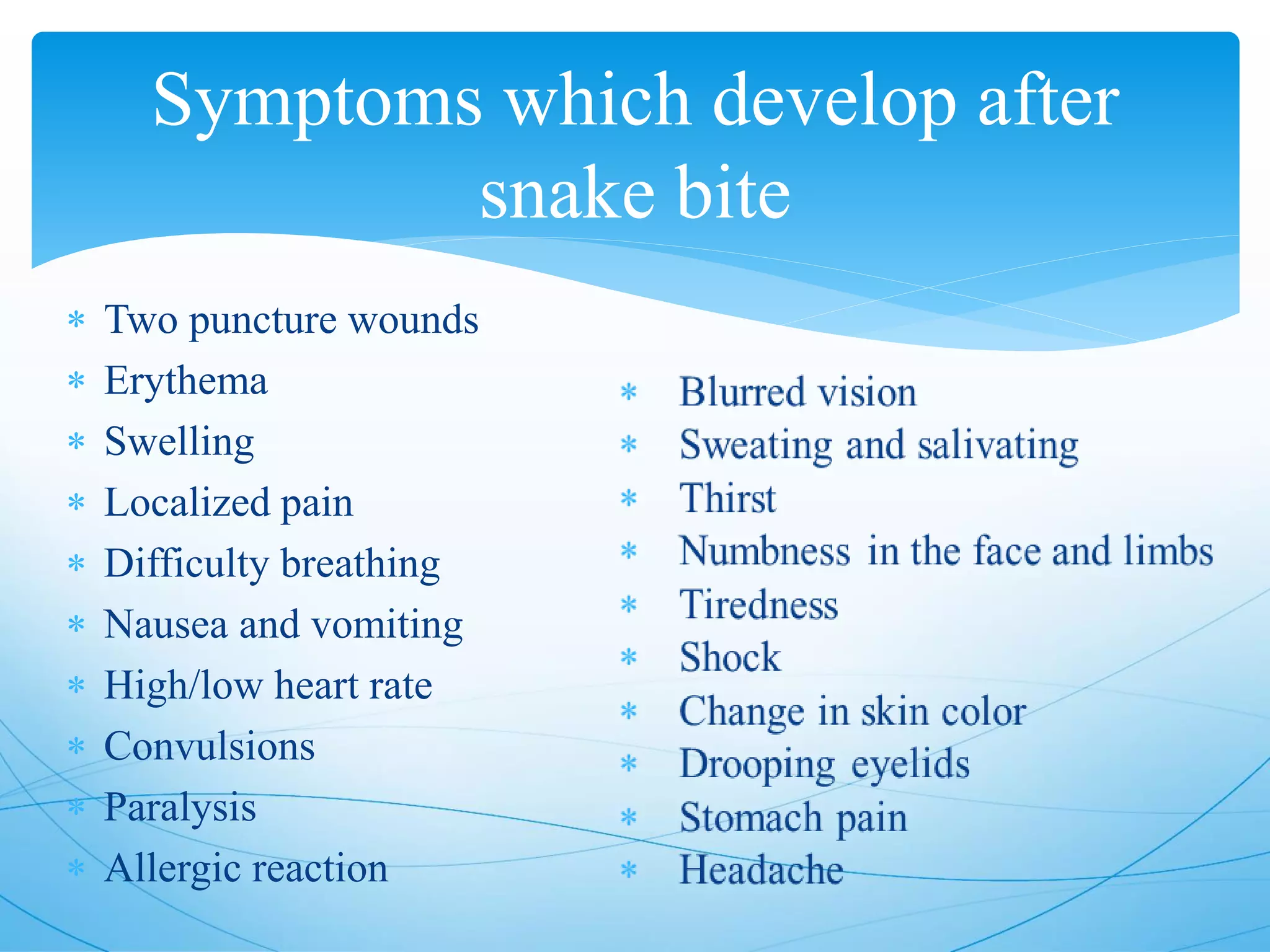 How to treat snake bite person | PDF