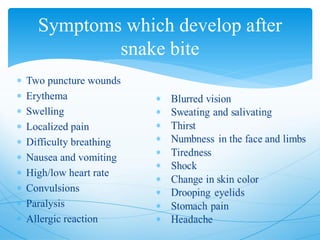 How to treat snake bite person | PDF