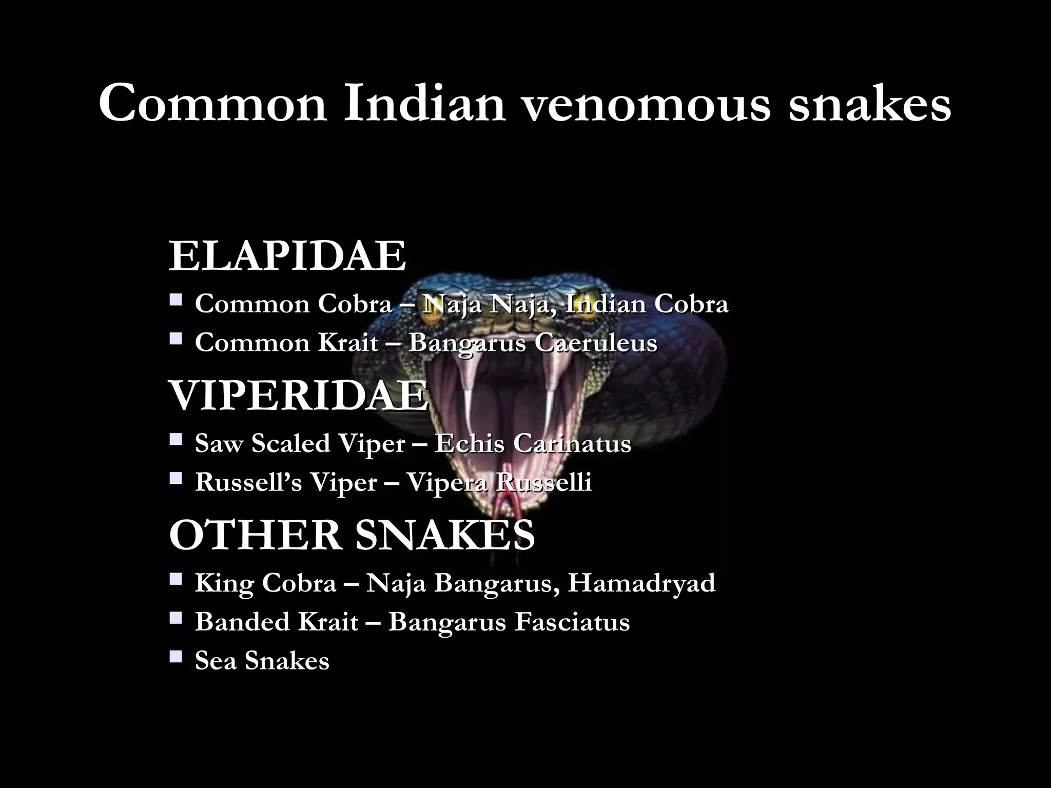 Snake bite and its management | PPT