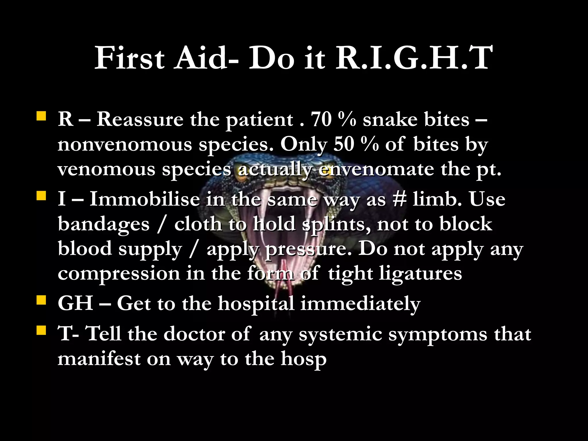 Snake bite and its management | PPT